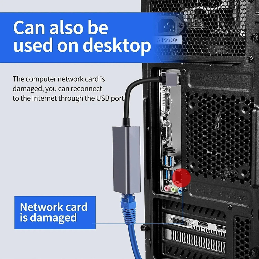 Placa de Rede USB C para RJ45 1000Mbps com USB 3.0 para MacBook ...