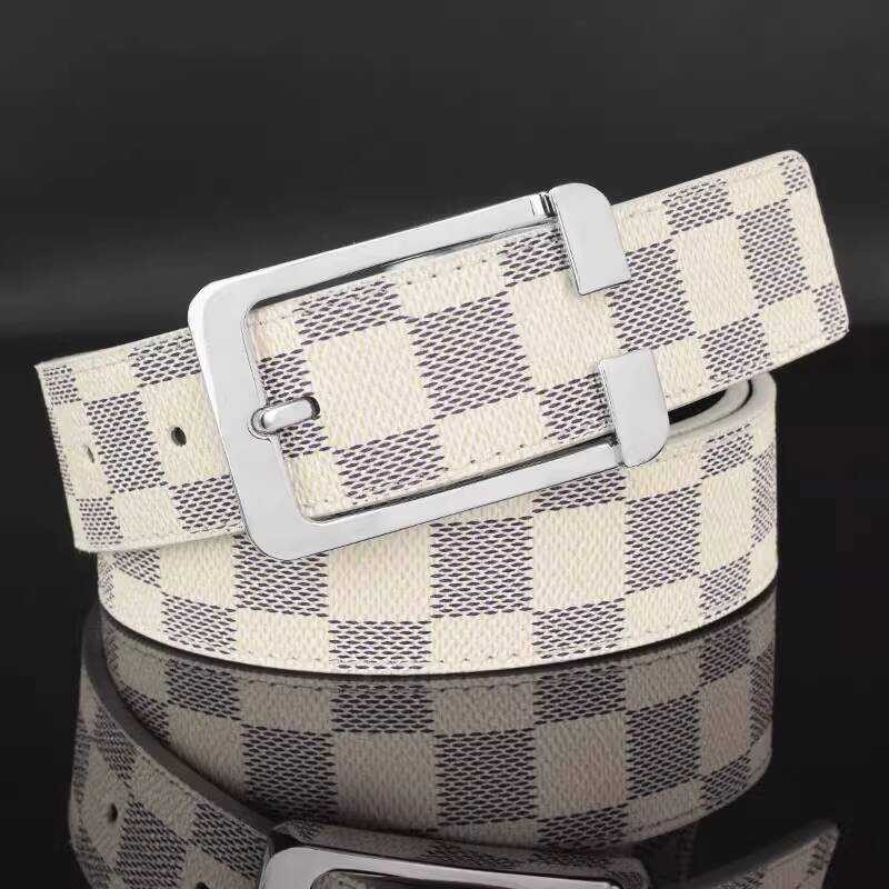 Cinto Casual masculino de couro genuíno com fivela de pino cinto branco ...