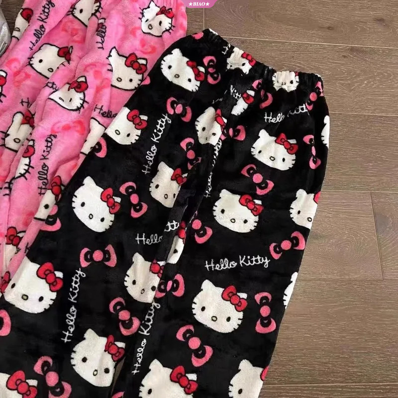 Hellokitty Calças De Pijama Y2K Anime Dos Desenhos Animados Kawaii Moda ...