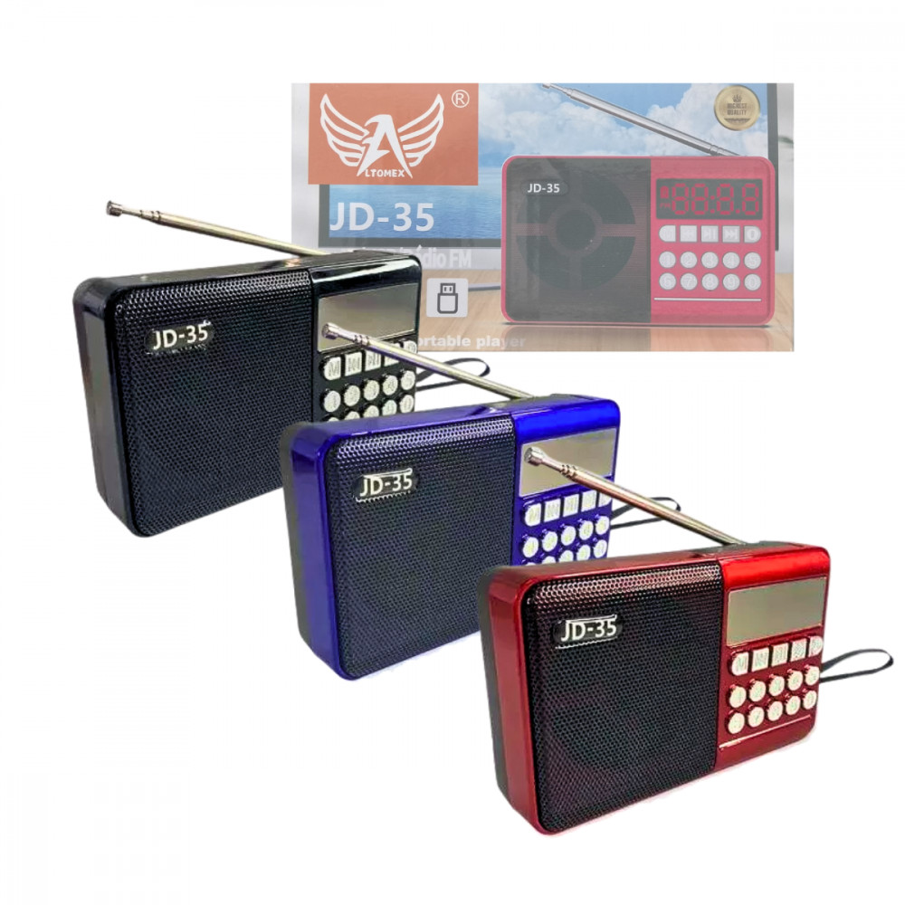 Rádio Portátil JD35 com Bluetooth, Entrada USB e Cartão SD - Som de ...