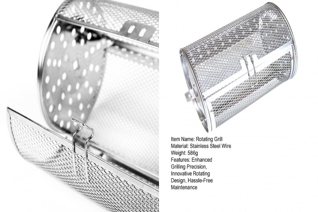 Automatic Rotating Grill Basket Outdoor Bbq for Chicken Wings Fish and ...