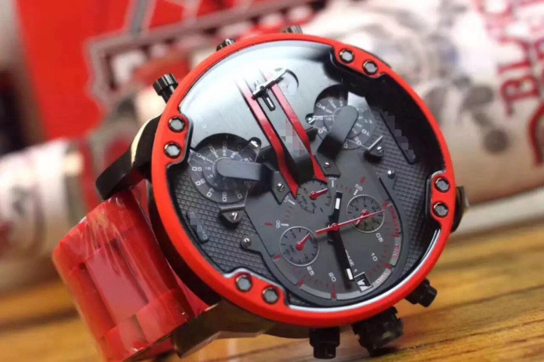 DZ Big Red Watch 7370 Europeu Americano Big Dial Homens Casual Liga ...