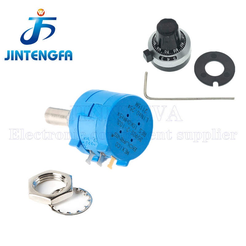 1 Conjunto 3590S Potenciômetro Multivolta Resistor Ajustável 2W 3590S-2 ...