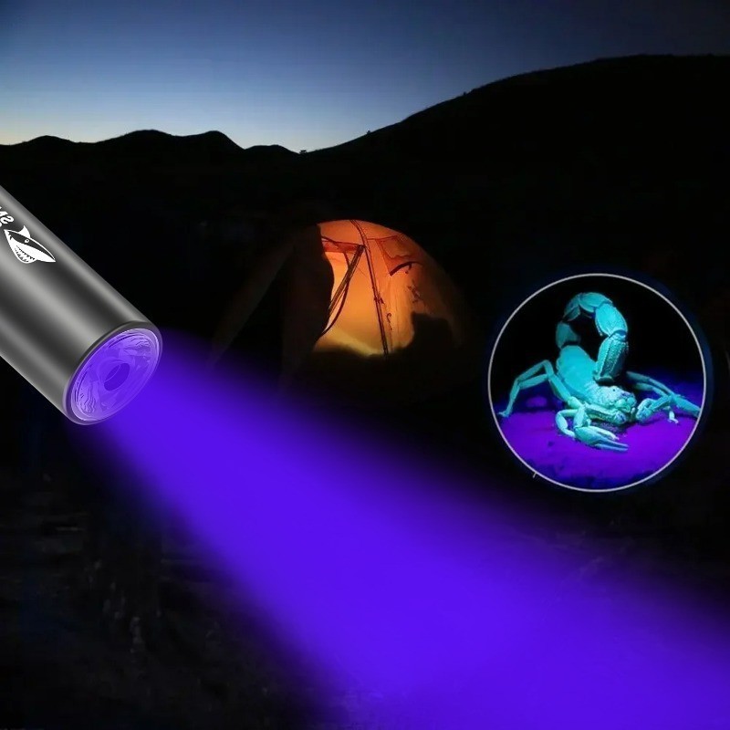 Lanterna UV 365NM-Detector De Luz Roxa De 4 Modos-Recarregável Por USB , 100LM-Mini Tocha LED ...