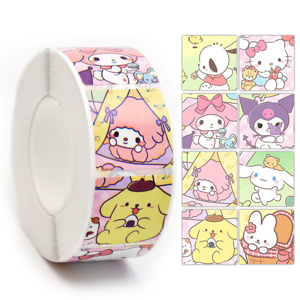 500Pcs Kuromi Melody Stickers Adesivos Sanrio Hello Kitty Canela Padrão ...