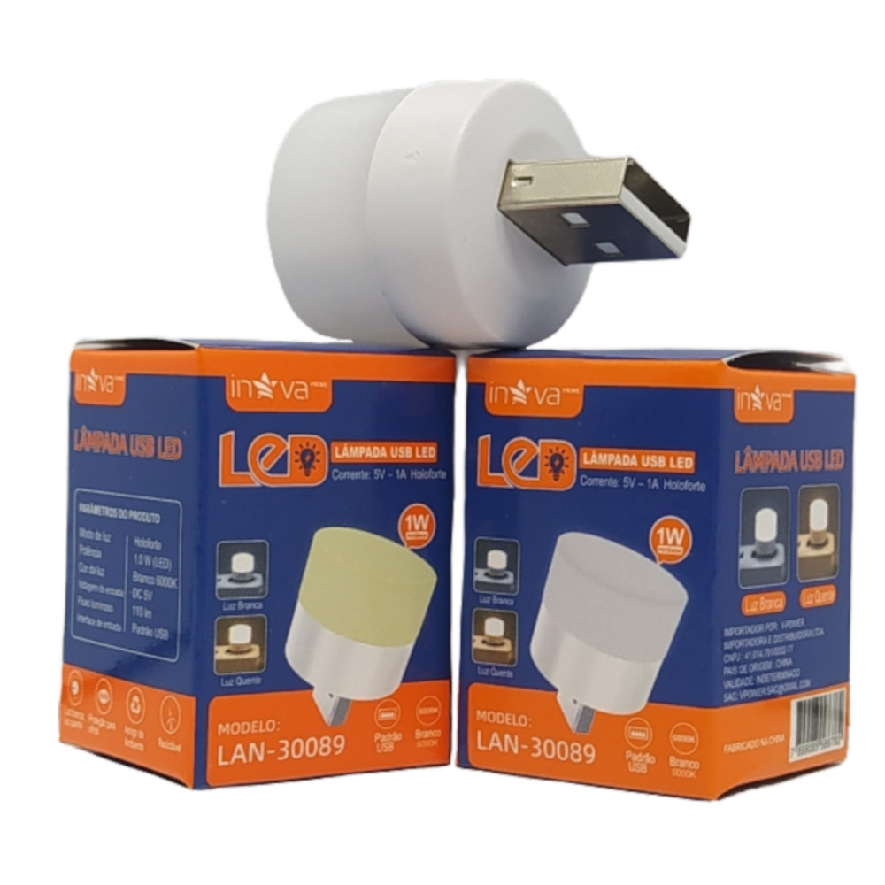 Luz LED USB 1W: Branca e Quente para Tudo! | Shopee Brasil