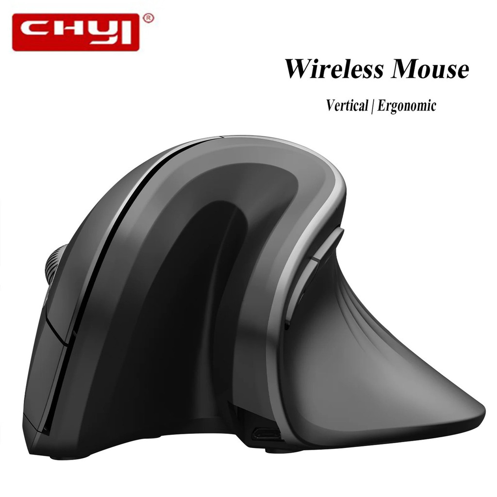 CHYI Mouse Vertical Sem Fio Ergonômico Óptico USB 3200 DPI Mão Direita ...