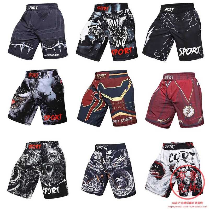 MMA Superhero Venom Muay Thai Shorts masculinos Sanda Fighting Fighting ...