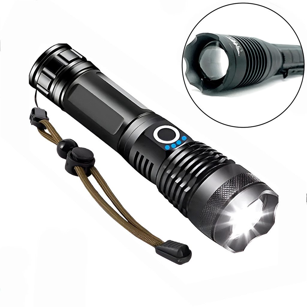 Lanterna Tática Militar Recarregável LED P50 T9 | Super Potente 5 Modos Zoom USB | Shopee Brasil