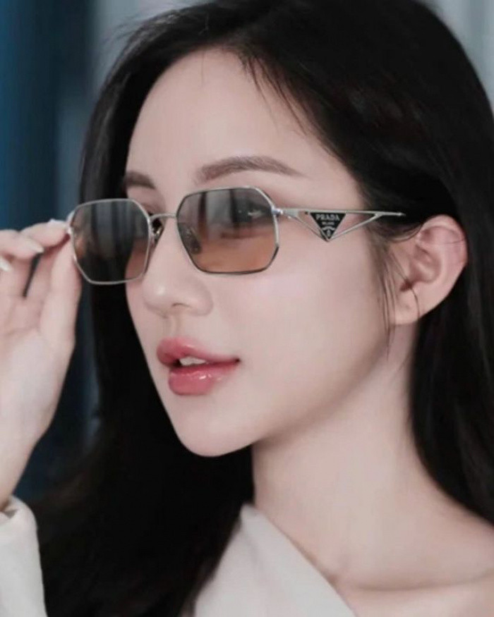 Óculos de sol Cross-Border Quadrado Círculo Duplo 2024 Wang Hedi Os mesmos óculos de sol Metal ...