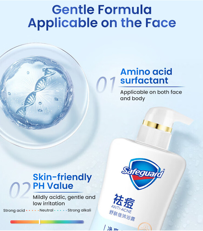 Safeguard bodywash Anti-Acne Body Wash Gel De Banho Loção Limpador ...