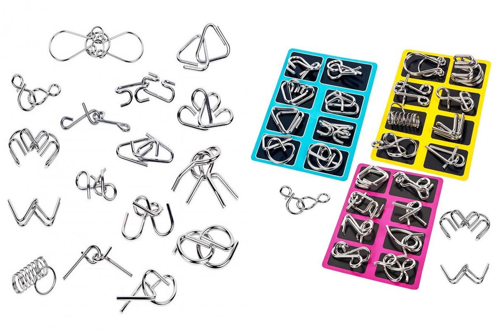 Brain Teaser Wire Puzzle Game Metal Ring 3d Set Fun Iq Test Educational ...