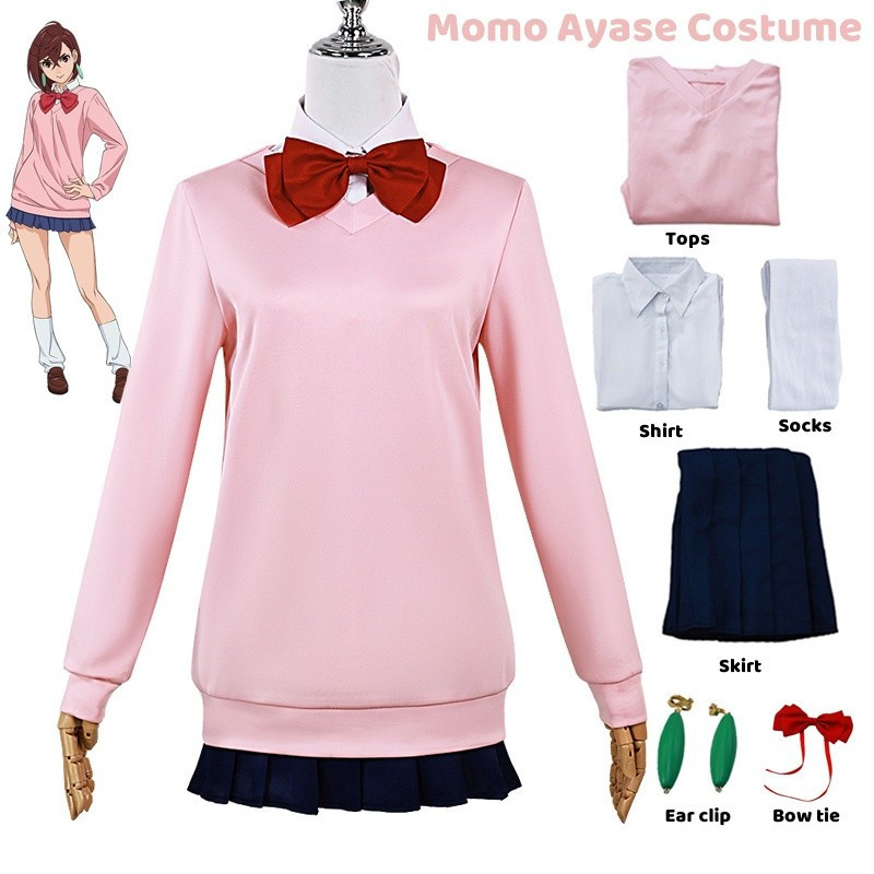 Momo Ayase Cosplay Traje Peruca Anime Daandan Escola JK Uniforme ...