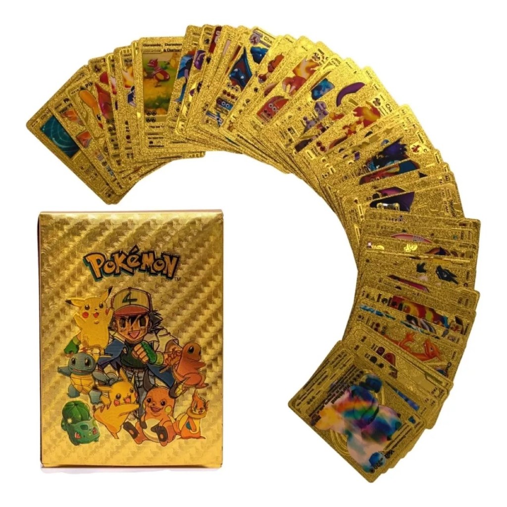 Coleção de 10 Cartas Pokémon Douradas - Garantia de 30 Dias e Qualidade ...