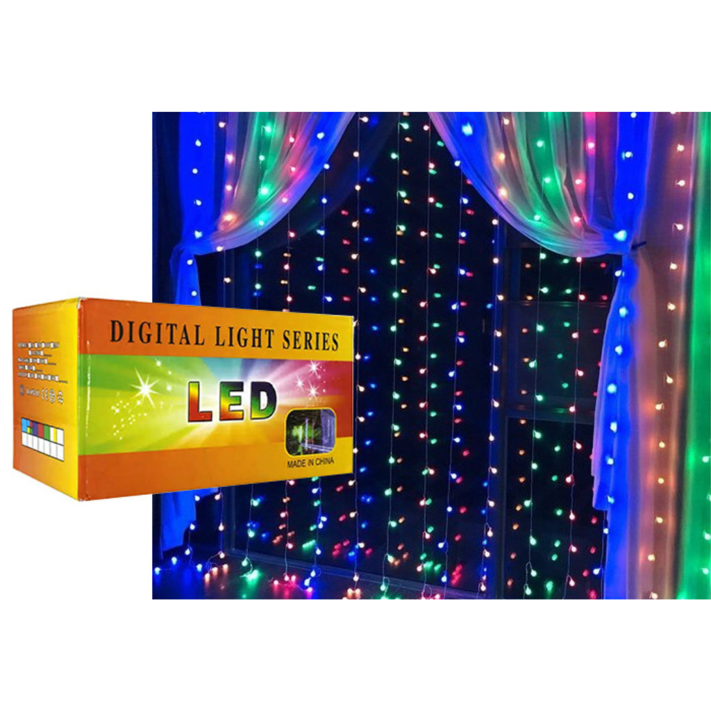 Cortina LED Multicolor c/320 Luzes 3x2mt | Shopee Brasil
