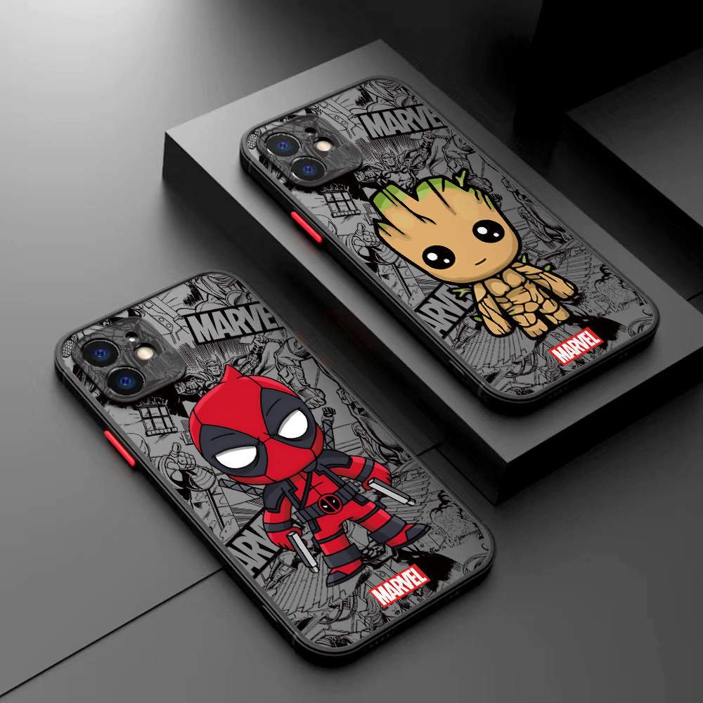 Capa Marvel Deadpool Groot Para Xiaomi Redmi Note 13 12 11 10 10A 10X 9 Prime 9S 8 Pro Plus 4G ...