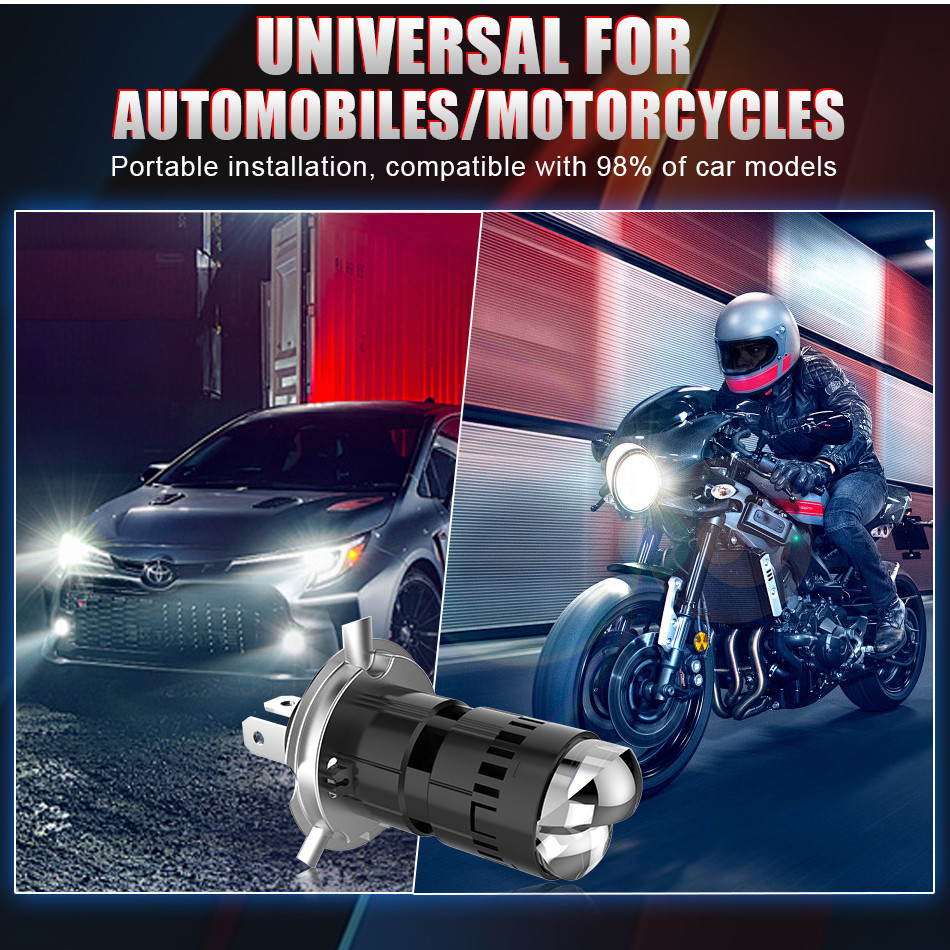 HLXG 300W Bi LED H4 Projetor Sem Fio 30000LM Lâmpadas De Carro De Feixe ...