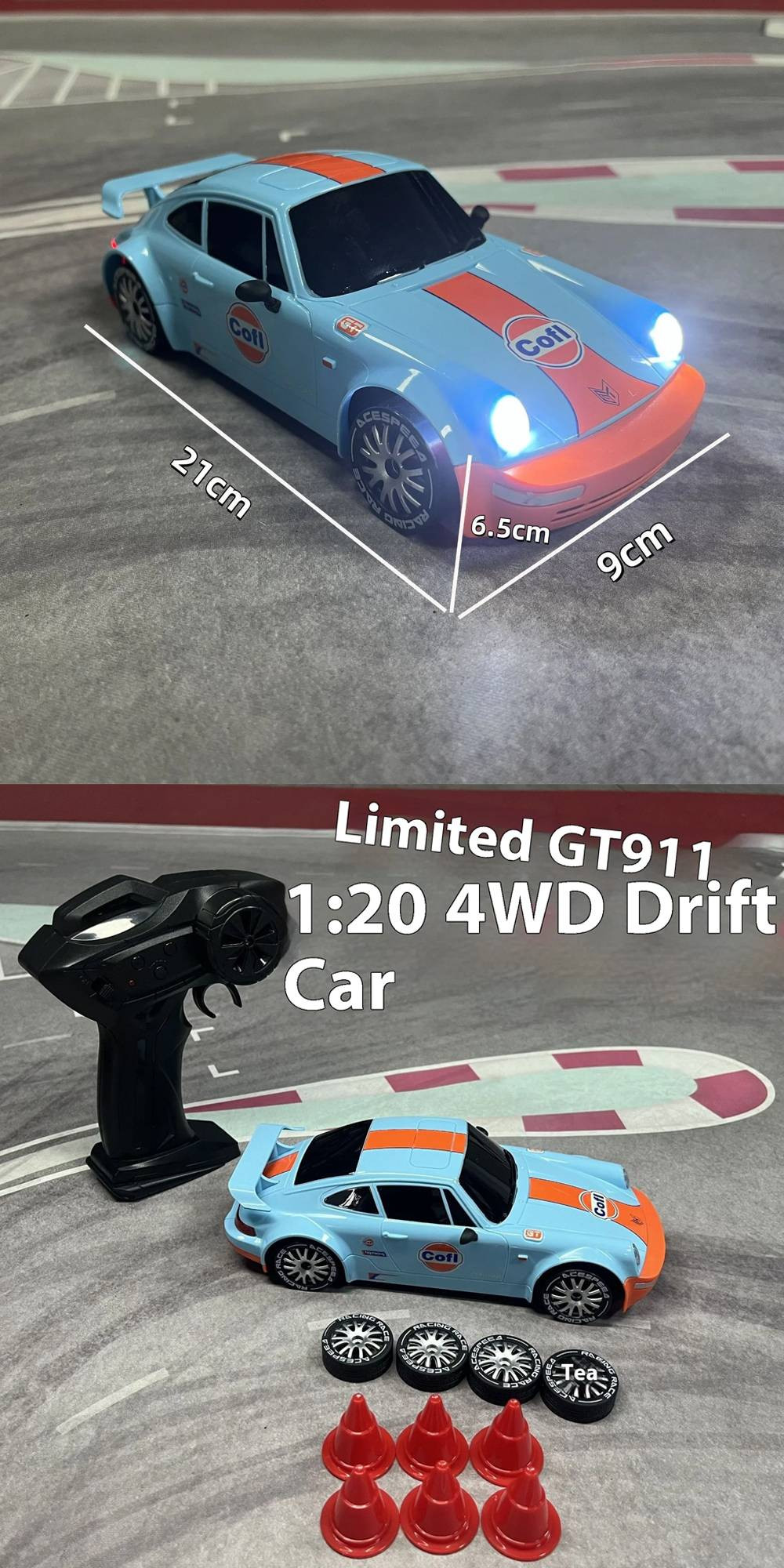 1/20 Porsche 4WD RC Drift Carro 911 2.4G De Controle Remoto Alta ...