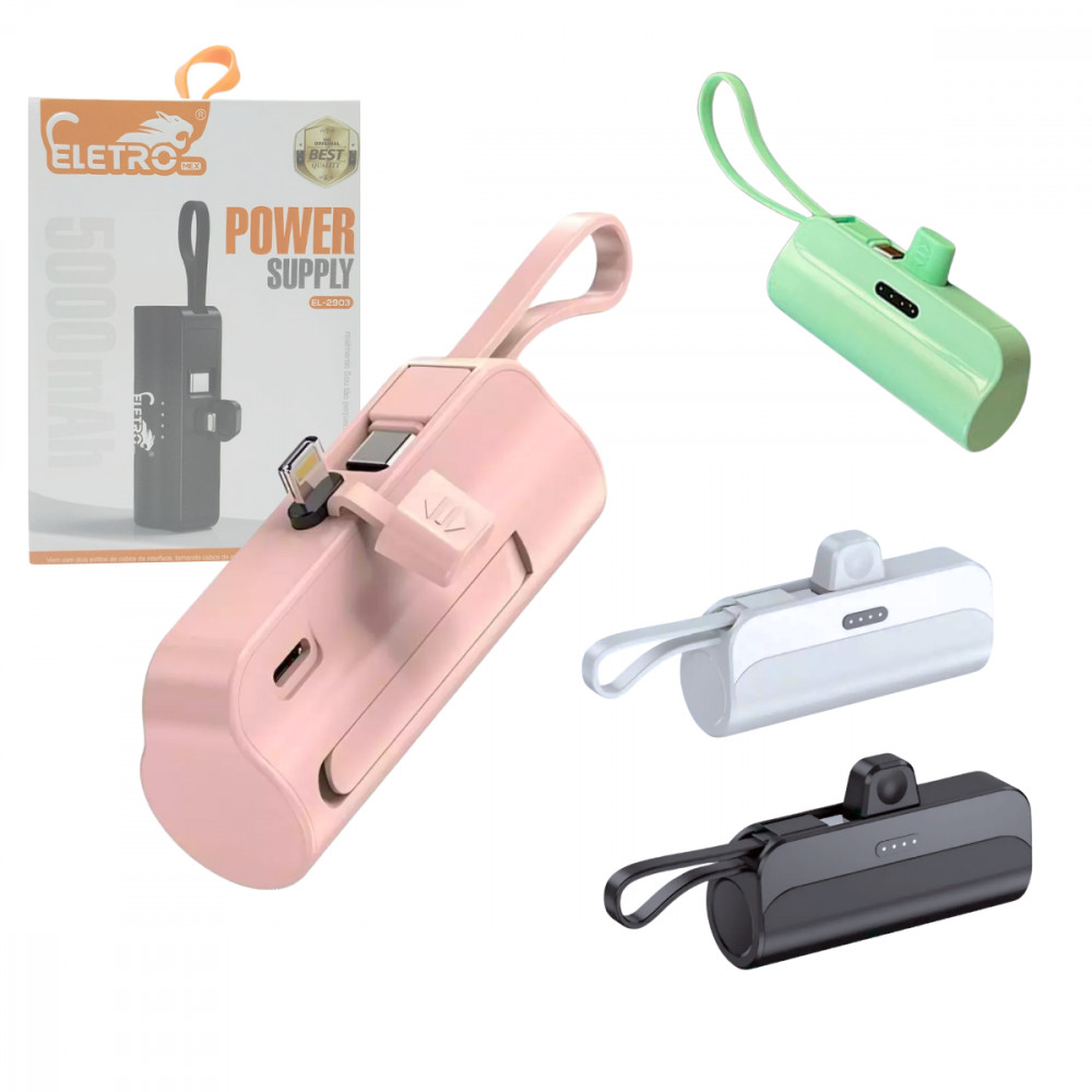 Power Bank Mini 5000mAh TIPO-C/Lightning com Alça | Shopee Brasil