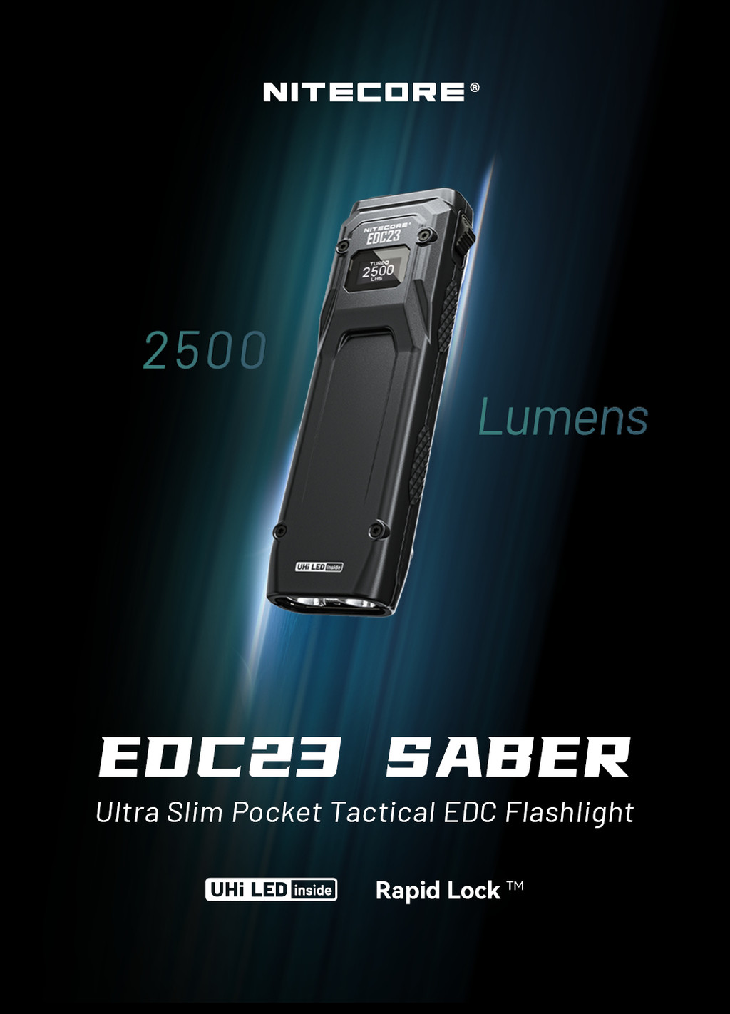 NITECORE EDC23 2500 Lumens Bolso Ultra Fino UHi 25 LEDs EDC Lanterna De ...