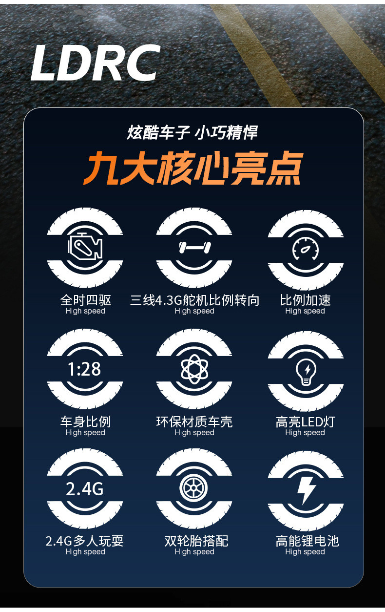 LDRC 1/28 New Volkswagen POLO R Full Scale Four-Wheel Drive Drift ...