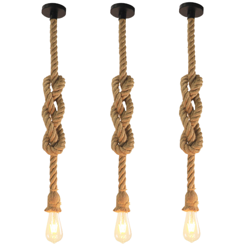 Pendente Corda Rústico Soquete Sisal Com Lampada Filamento Led 4W 2000K Bivolt | Shopee Brasil