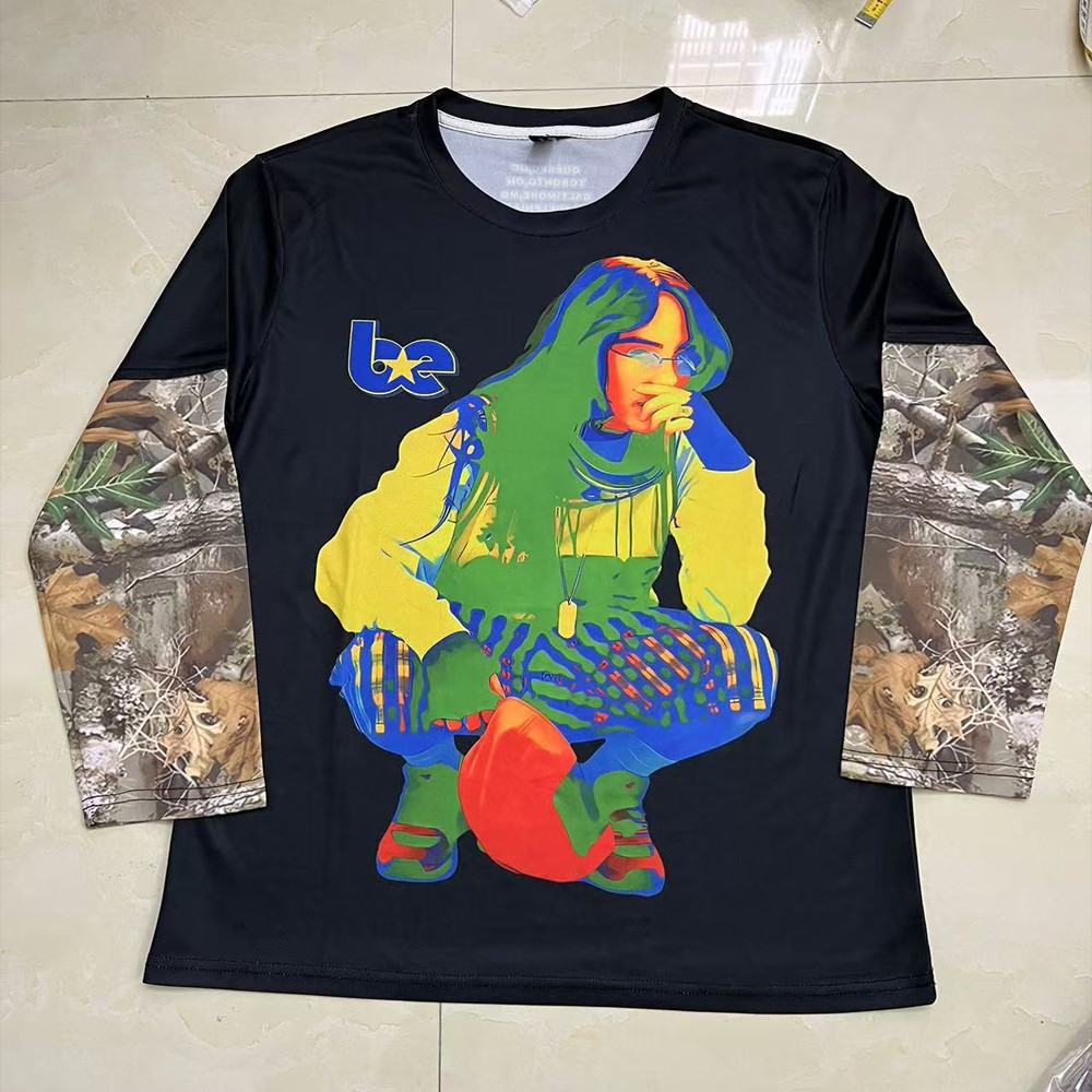 Billie Eilish Hit Me Hard And Soft Tour Camo Layered Camiseta De Manga