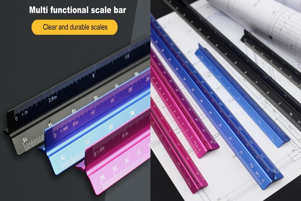 Anodized Aluminum Ruler Drafting Scale High Precision Alloy Engineering ...