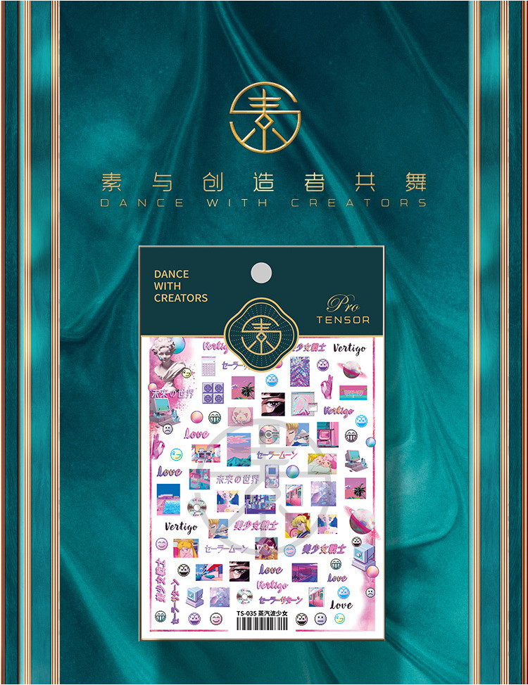 [Meow.Sensei]magico ferro japonês 5D adesivo de unha em relevo pro fosco adesivo fino e fino ...