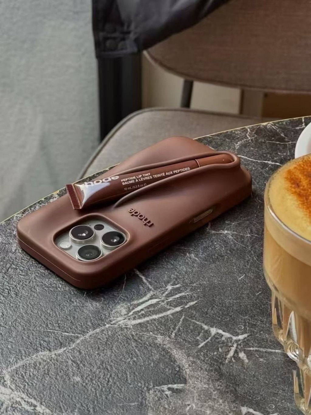 [Mesmo Estilo De Haili] Capa De Telefone Batom RHODE Com Logotipo Para ...