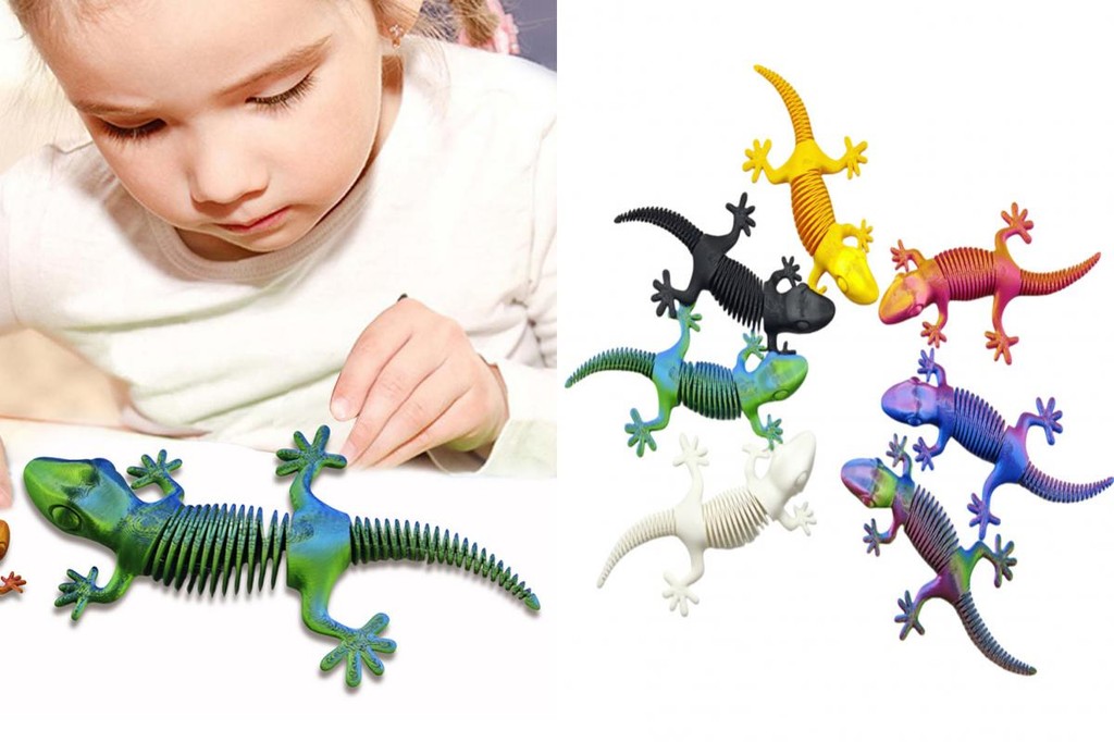 Movable Joint Lizard Sculpture Collectible Toy Articulated Gecko ...