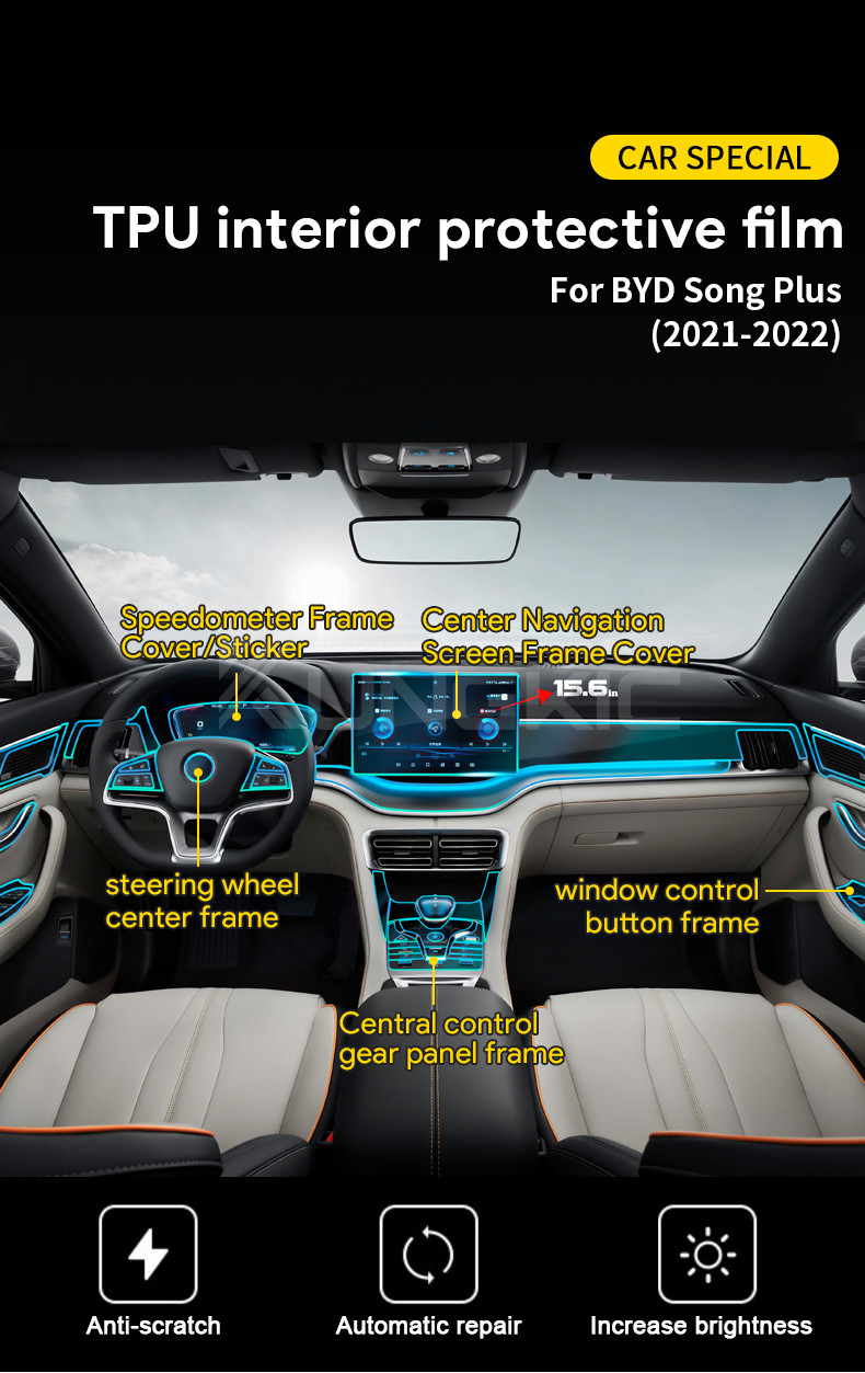 Para BYD Selo U Selion 6 Song Plus DMI EV 2021-2024 Console Central Do Carro Instrumento De Tela ...