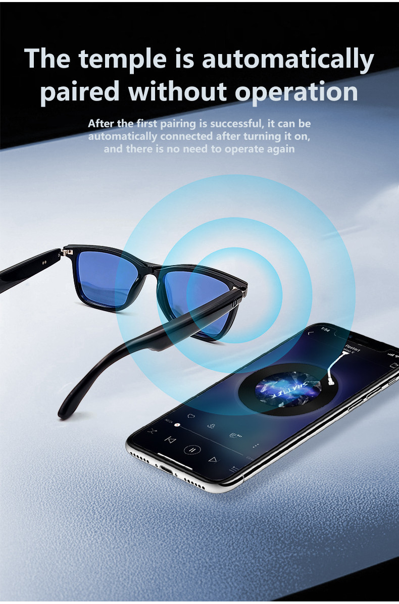 Óculos Bluetooth Óculos Inteligentes Condução Música Áudio Óculos De ...