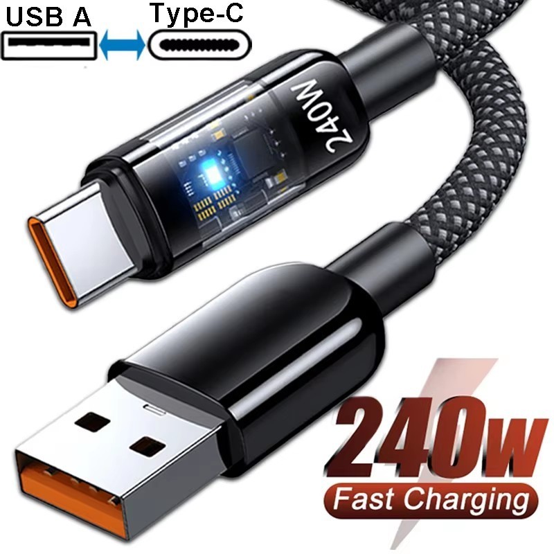 Cabo USB Tipo C De 240 W De Carregamento Rápido-Carregador 1m 2m-Para ...