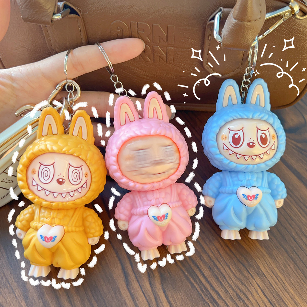 Labubu Chaveiro De Boneca Que Muda De Rosto-Pingente De Brinquedos Para ...