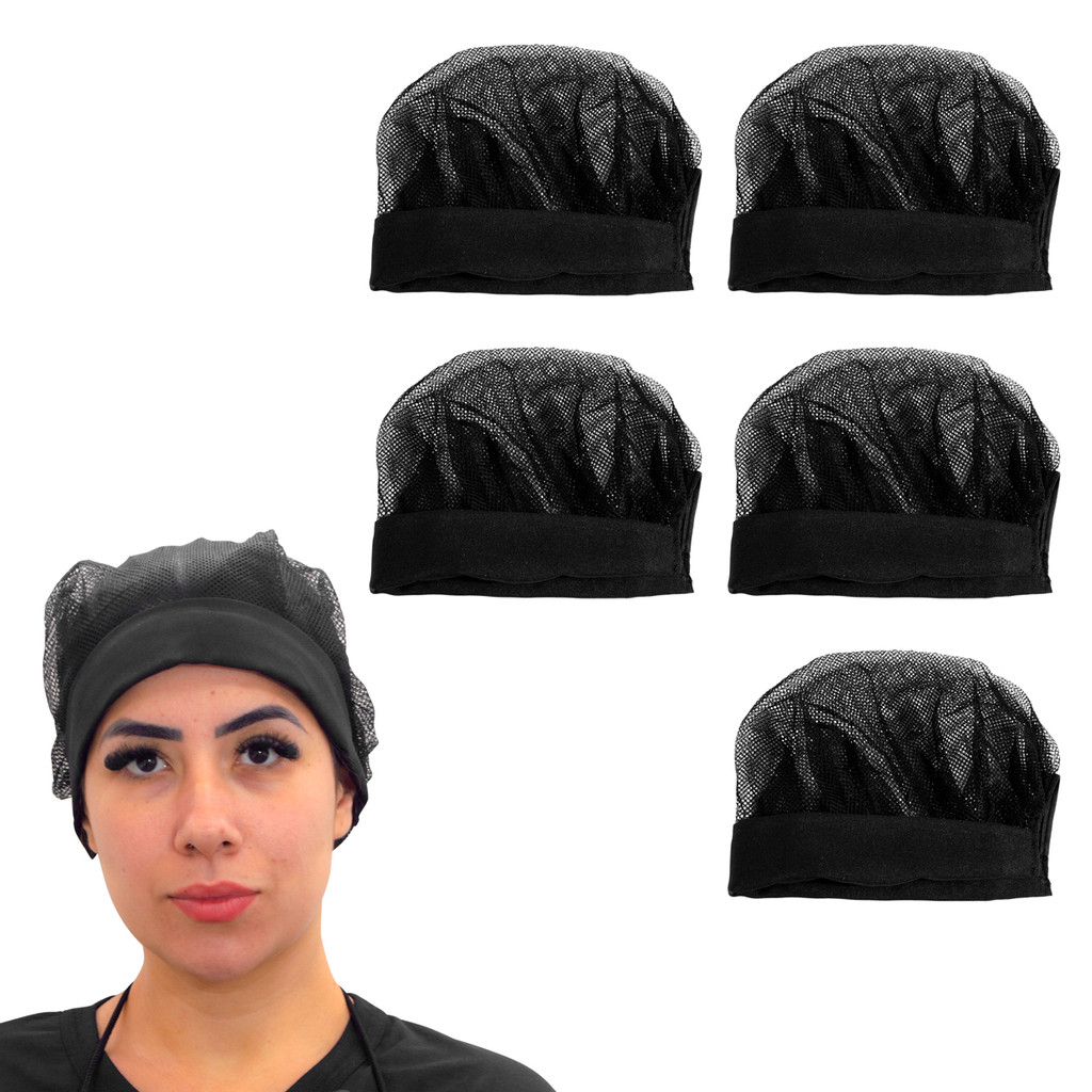 Kit 5 Toucas de Rede EPI Profissional com Aba Preto | Shopee Brasil