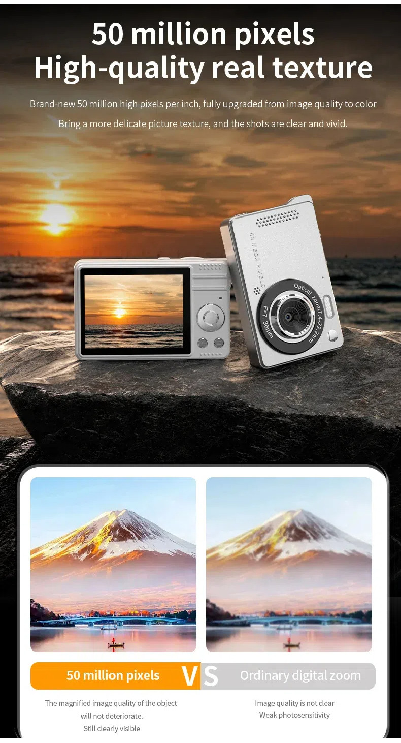 Câmera Digital 4K , 500mp , Portátil , CCD , Gravação De Vídeo ...