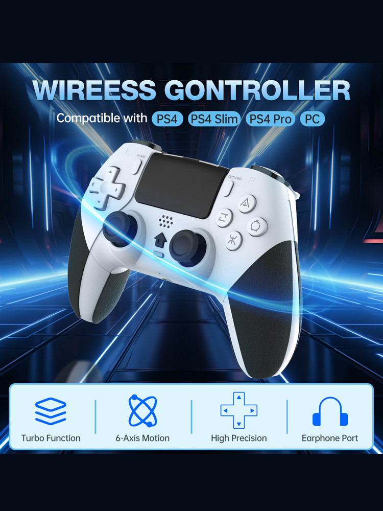 Controlador Sem Fio Bluetooth Gamepad Para PS4/PS4 Pro Fino Console PC Com Joystick Controle ...