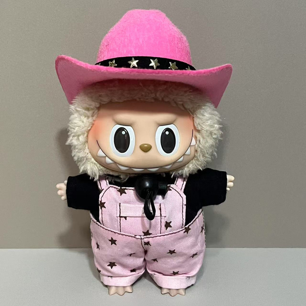FR 15cm Labubu Doll Outfit Conjunto De Roupas Estilo Cowboy Com Chapéu ...