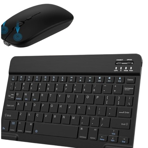 kits teclado e Mouse+ sem fio e Bluetooth e tablet- Preta- Abnt 2 ...