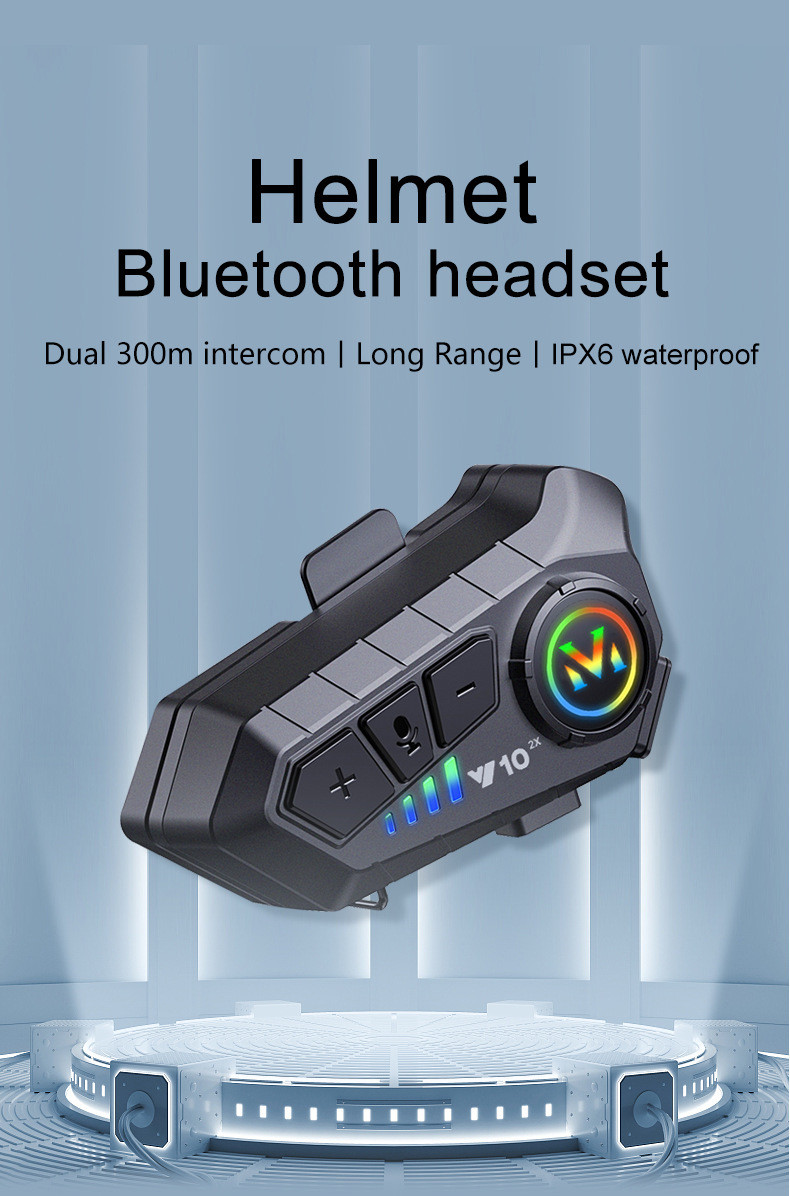 Y10 2X Bluetooth Capacete Da Motocicleta Interfone 300M Sem Fio ...