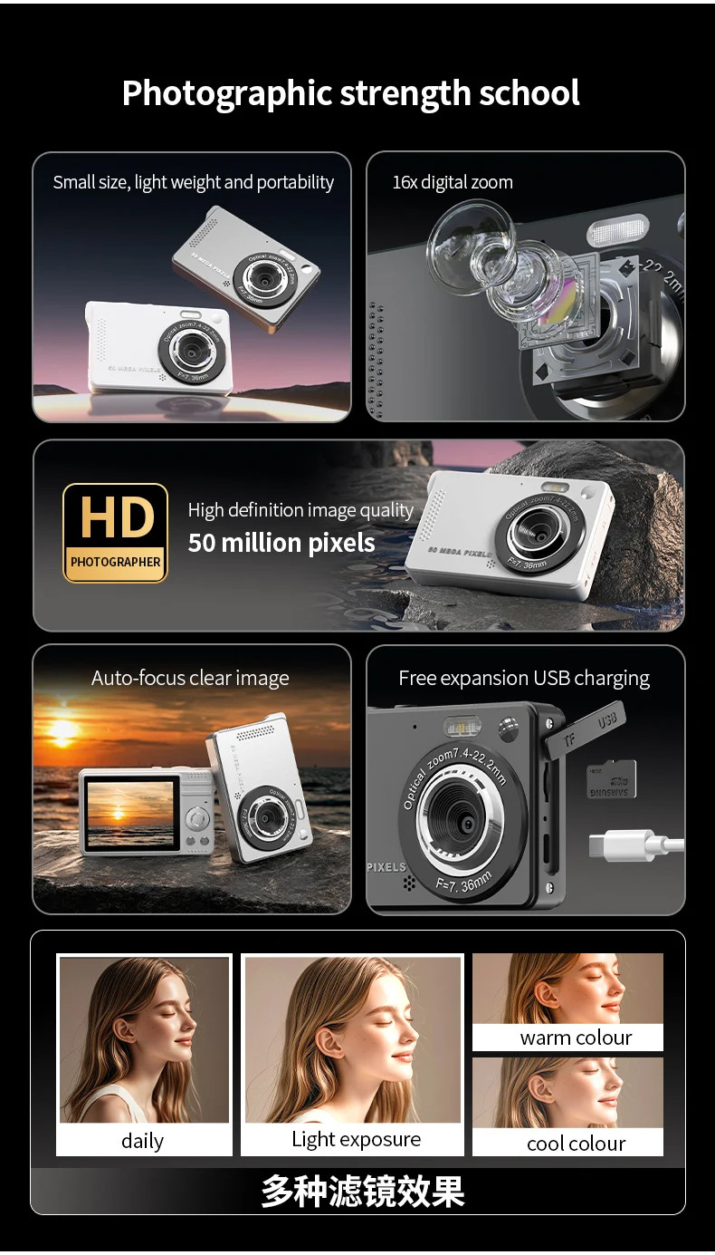 Câmera Digital 4K , 500mp , Portátil , CCD , Gravação De Vídeo ...