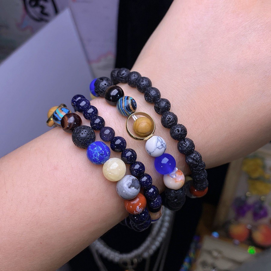 Pulseira Elástica Universo Galáxia Oito Planetas Para Homens Mulheres ...