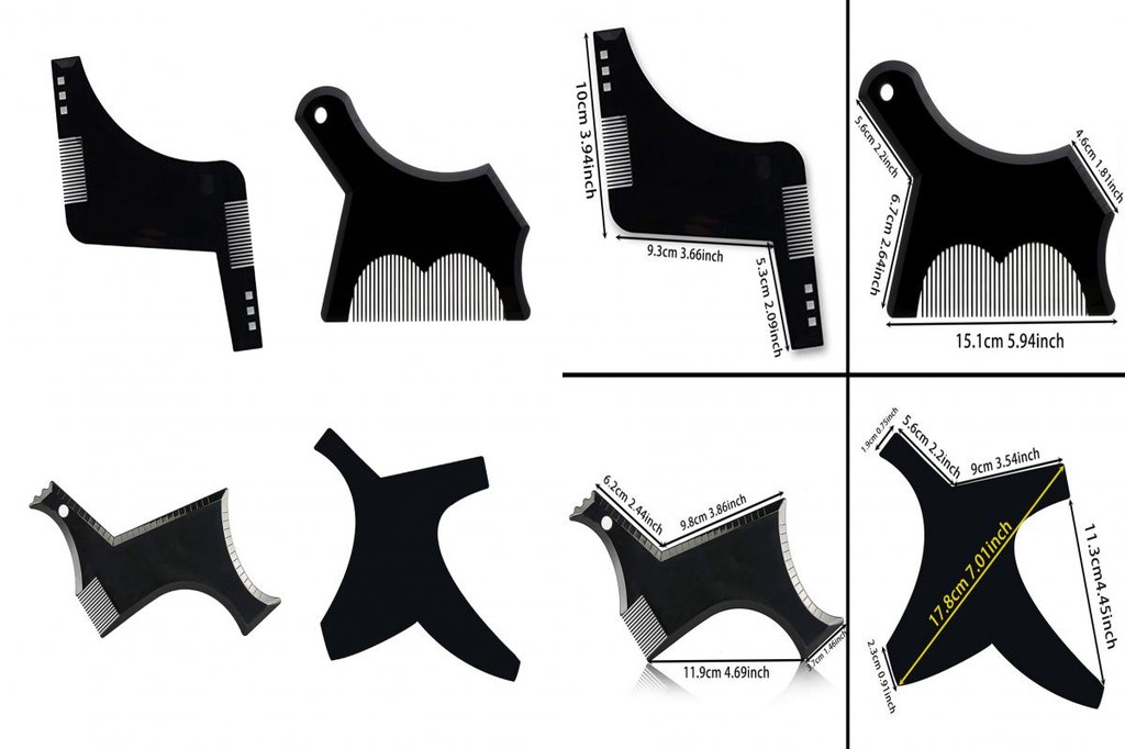 Beard Shaper Tool Facial Hair Trimming Template Professional Shaping ...