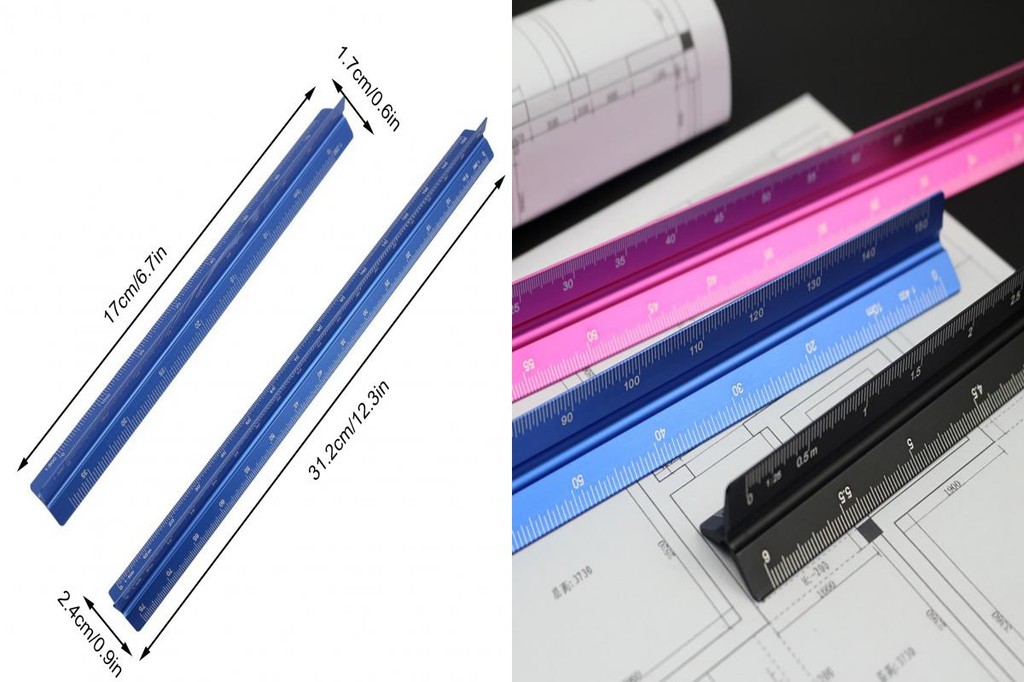 Engineering Triangular Ruler Aluminum Alloy Drafting Tool High ...