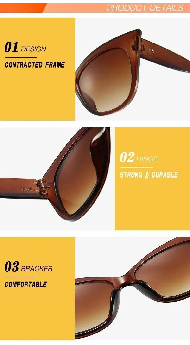 Moda Olho De Gato Óculos De Sol Feminino Vintage 2024 Senhora Retro Tons UV400 | Shopee Brasil