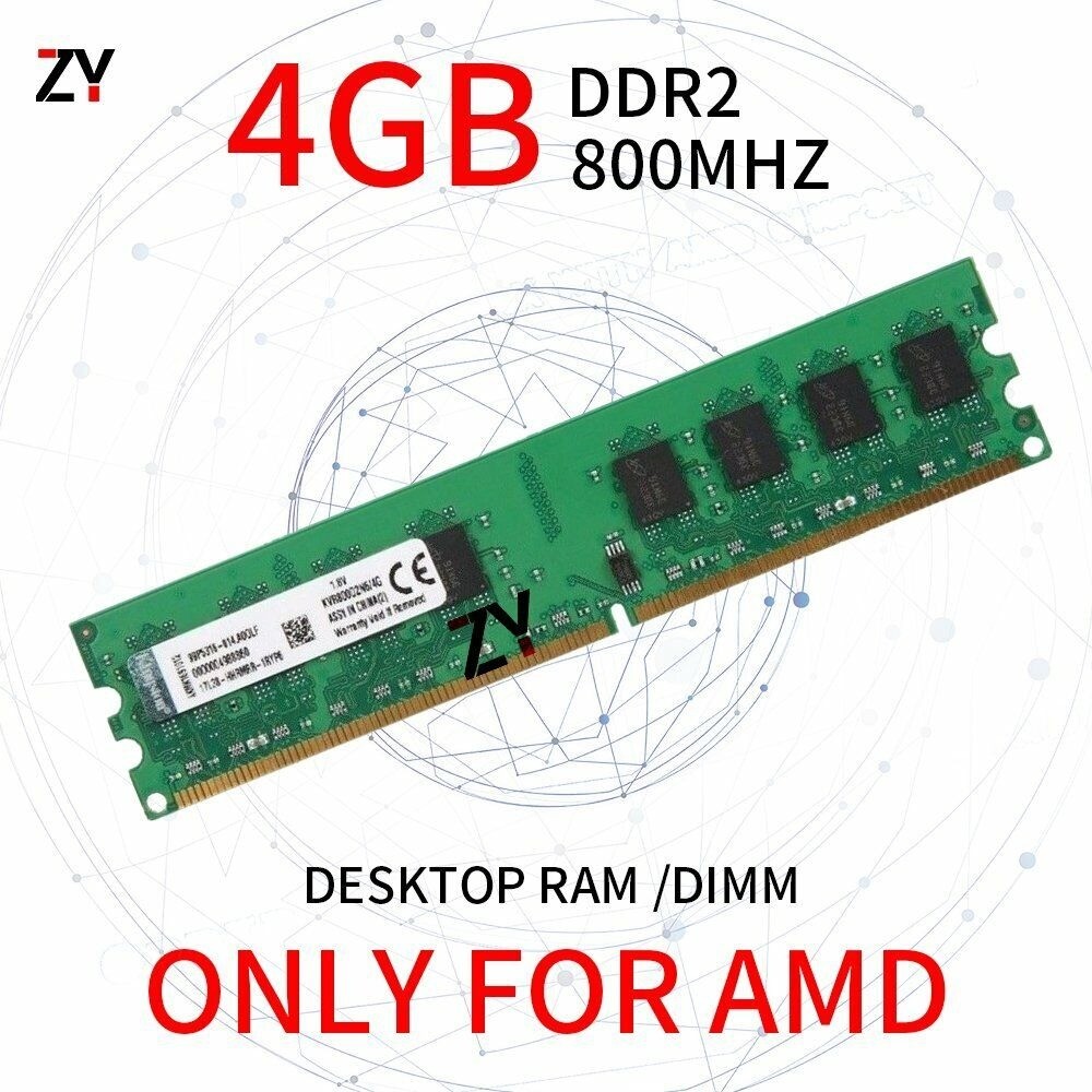 Módulo 4GB DDR2 PC2-6400U 800MHz 1.8V Para Memória De Desktop AMD DIMM ...