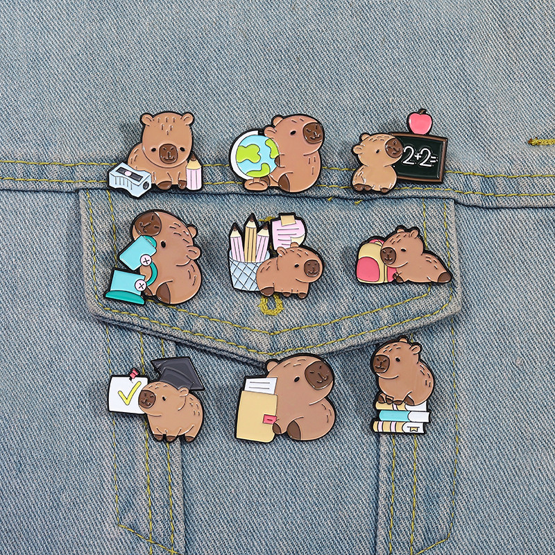 Capivara Hipopótamo Aprender Alfinetes Esmaltados Broche De Animal Fofo ...