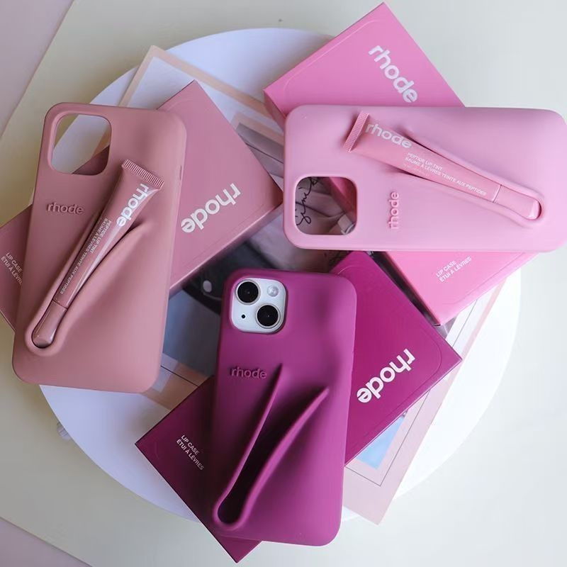 [Mesmo Estilo De Haili] Capa De Telefone Batom RHODE Com Logotipo Para ...