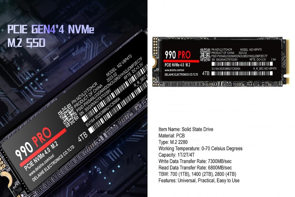 Laptop Ssd High-speed 1/2/4tb Pcie 4.0 Nvme M.2 for Universal Internal ...